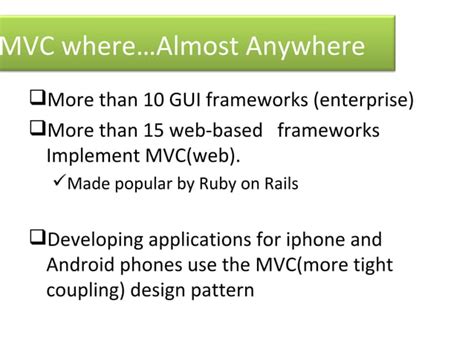 mvc model view controller web enterprise mobile ppt