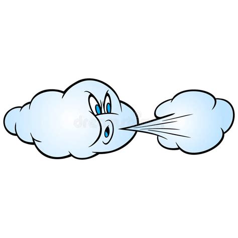 Viento Que Sopla Ilustración Del Vector Ilustración De Nube 164283350