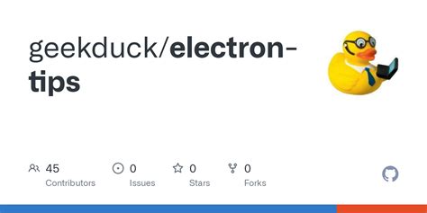 GitHub Geekduck Electron Tips