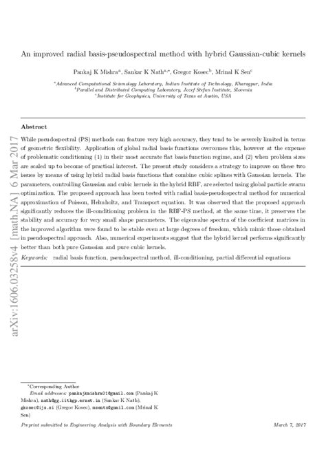 Pdf An Improved Radial Basis Pseudospectral Method With Hybrid