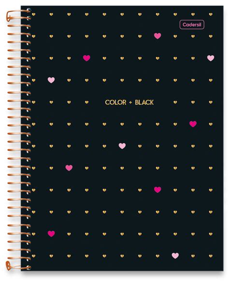 Caderno Universitário 15m Color Black Cadersil Papelaria Grafitte