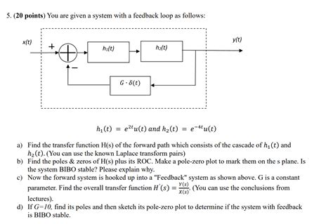 Solved 5 20 Points You Are Given A System With A Feedback