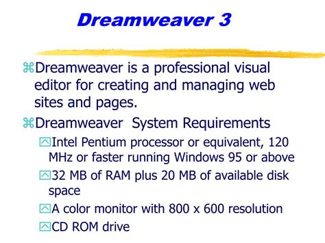 Ppt Dreamweaver Powerpoint Presentation Free Download Id3086928