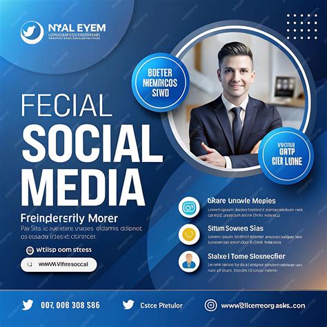 Social Media Meia Flyer With Glowing Social Media Icons Around Premium Ai Generated Image