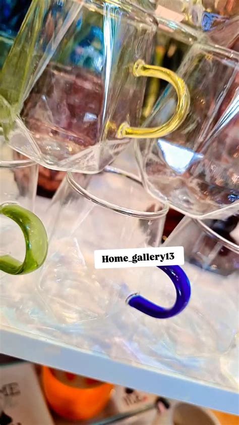 🏠🛍homegallery🏠🛍 ‎شات پیرکس دسته رنگی مدل برفکی ۶عددی مناسب قهوه،چای