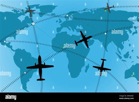 Illustration Of Airline Route On World Map Stock Vector Image And Art Alamy
