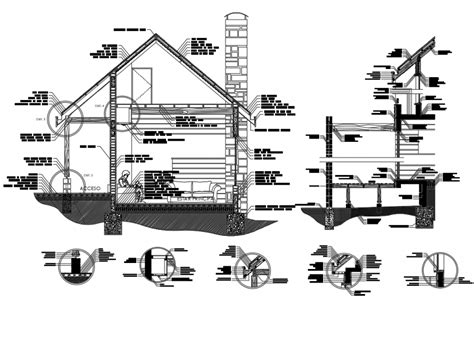 Facade And Cut Constructive Section Details With Gallery Dwg File Cadbull
