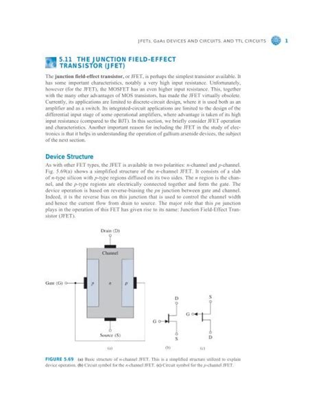 5 11 The Junction Field Effect Transistor Jfet Device