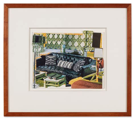 Mickalene Thomas Interior Black Couch With Zebra Pillows Mutualart