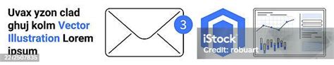 Email Notification Geometric Logo And Data Analytics Chart For Business