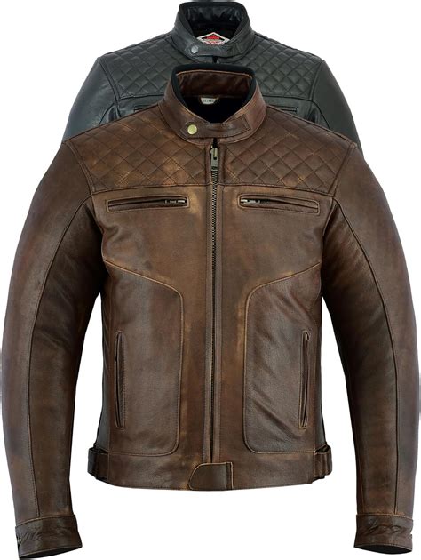 Amazon Fr Texpeed Blouson De Moto En Cuir Pour Homme Veste De Moto