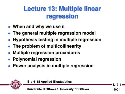Ppt Lecture 13 Multiple Linear Regression Powerpoint Presentation