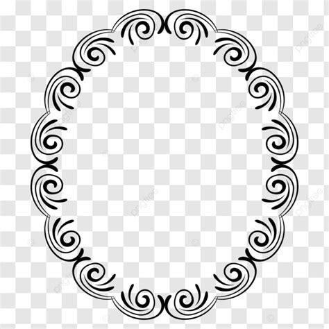 Black Color Oval Vintage Luxury Frame Border Design Decorate Vector