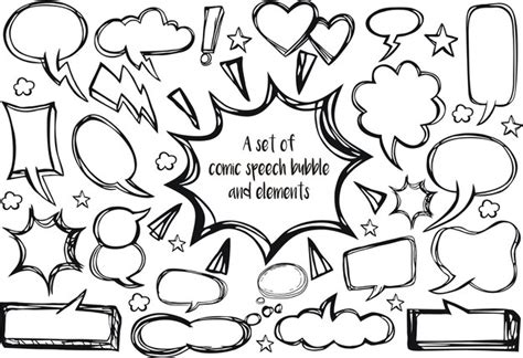 Premium Vector | A set comic speech bubbles and element