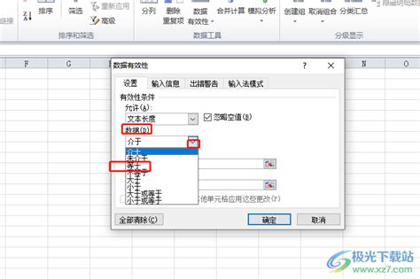 Excel怎么限制数据长度？ Excel限制单元格输入数据位数的方法 极光下载站