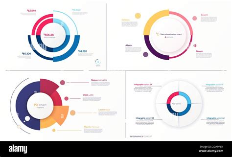 Set Of Vector Circle Chart Designs Modern Templates For Creating