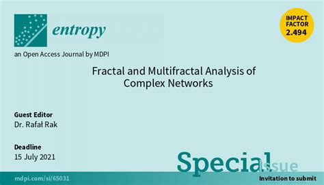 Pdf Invitation To Submit Special Issue Fractal And Multifractal Analysis Of Complex