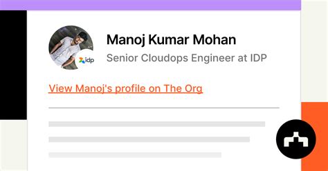 manoj kumar mohan senior cloudops engineer at idp the org