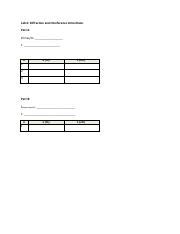 Lab Diffraction And Interference Experimental Data And Course Hero