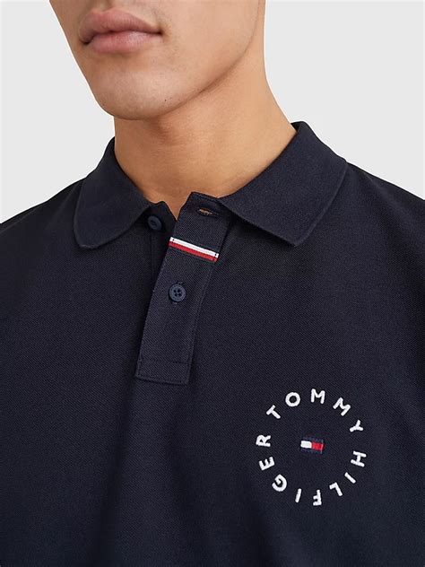 Поло стандартного кроя из органического хлопка пике | BLUE | Tommy ...