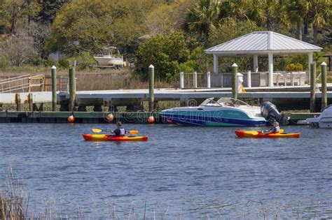 Scenes From Shem Creek Park Mount Pleasant South Carolina Usa