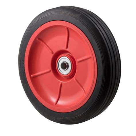 General Purpose Utility Wheel 200mm X 38mm Black Rubber Tyre Plastic