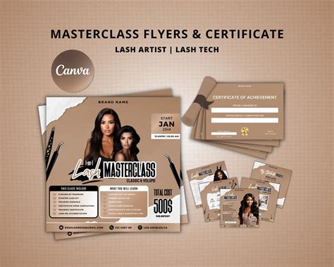 Lash Class Flyer Masterclass Lash Training Course Brown Lash