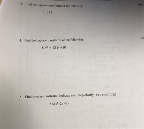 Solved Find The Laplace Transforms Of The Following Chegg