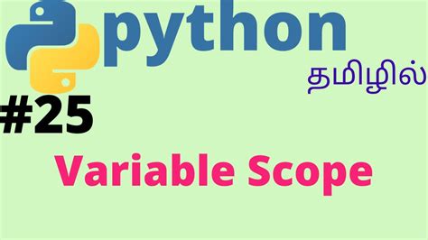 Python Variable Scope Tamil Youtube