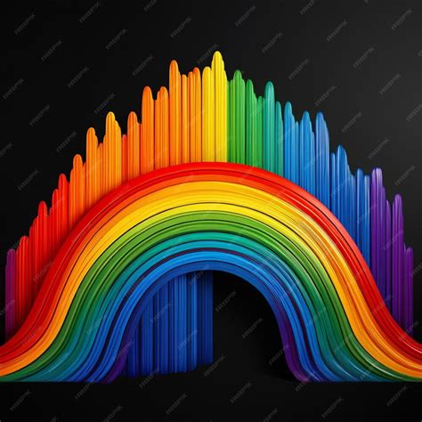 Single Horizontal Rainbow Spectrum On A Black Background Bold And