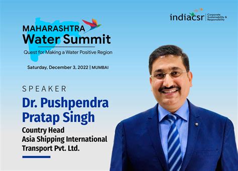 Asia Shipping Country Head Dr Pushpendra Pratap Singh Speaking At Water Summit In Mumbai