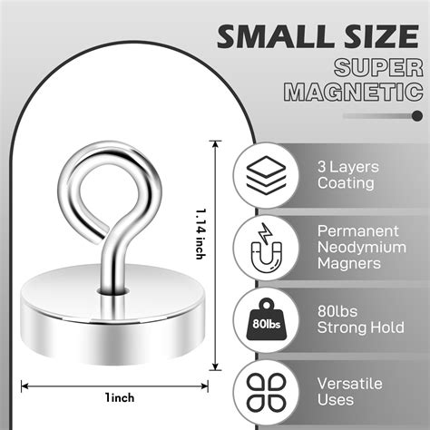 Neosmuk Magnetic Eyeblot Hooks 80lb Heavy Duty Extra