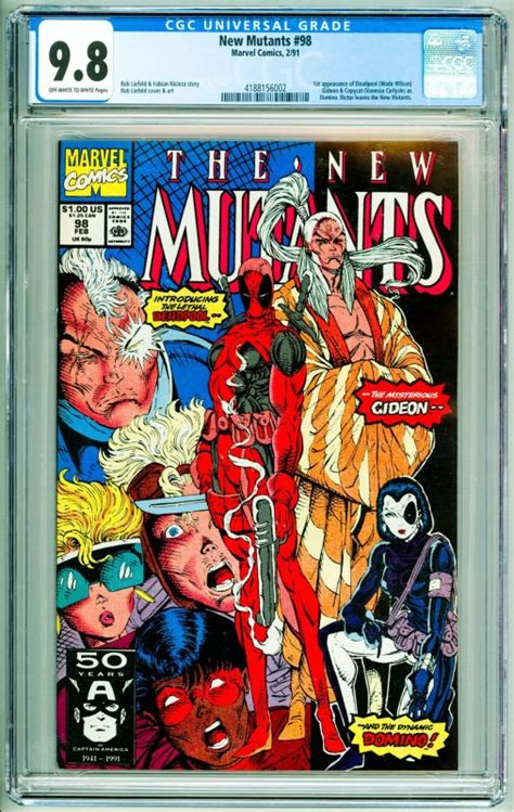 The New Mutants 98 1991 Cgc 98 1st Appearance Of Deadpool Comic