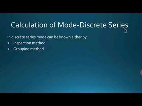 Mode Discrete Series YouTube