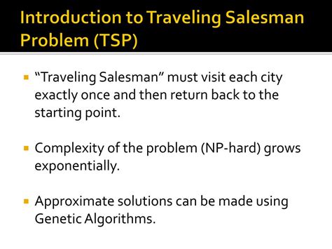 ppt genetic algorithms with multiple crossovers on traveling salesman