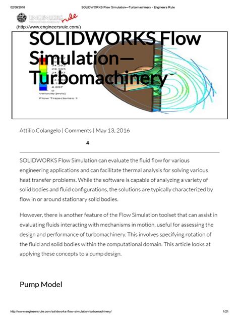 Solidworks Flow Simulation—turbomachinery Engineers Rule Pdf Pump