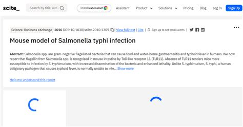 Mouse Model Of Salmonella Typhi Infection Scite Report