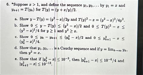 suppose x 1 ﻿and define the sequence y1 y2 dots by
