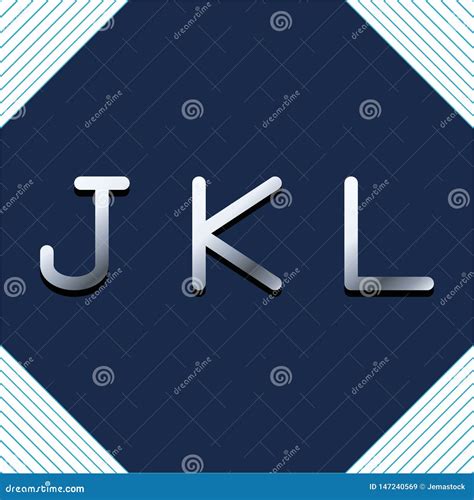 Jkl Metallic Font Stock Vector Illustration Of Type 147240569