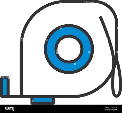 Icon Of Constriction Tape Measure Editable Bold Outline With Color Fill Design Vector