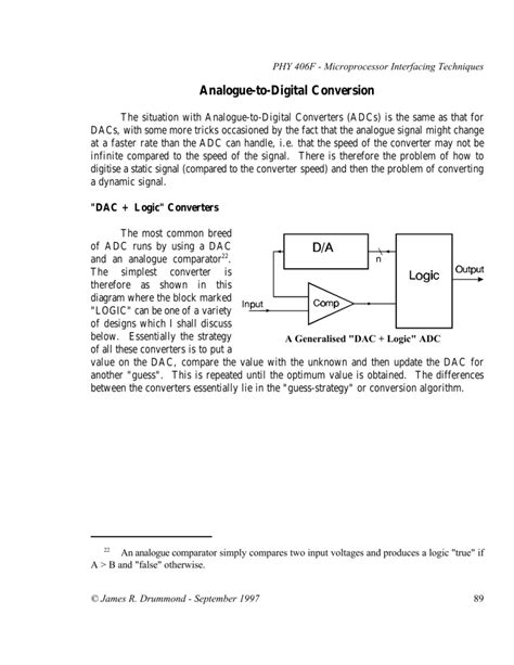 Analogue To Digital Conversion