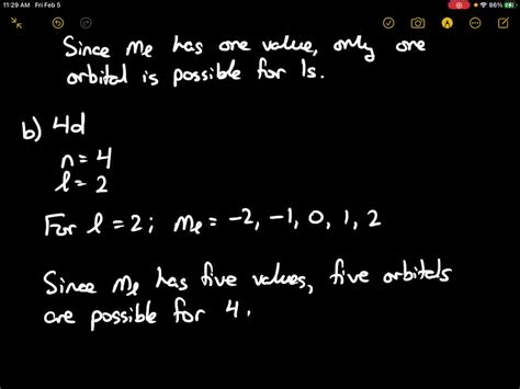 How Many Orbitals In An Atom Can Have Each Of The Following Designations A 1 S B 4 D C