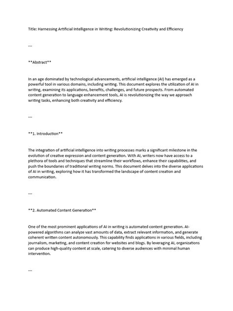 Artificial Intelligence In Writing Pdf Artificial Intelligence