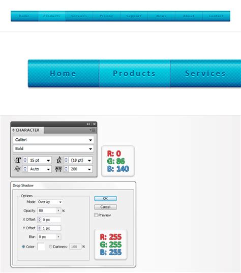 Create A Stylized Navigation Bar And Slice It For Web Envato Tuts