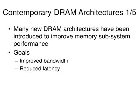 PPT Modern DRAM Memory Architectures PowerPoint Presentation Free Download ID 641727