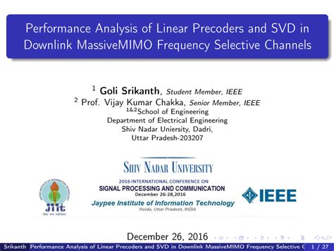Pdf Performance Analysis Of Linear Precoders And Svd In Downlink