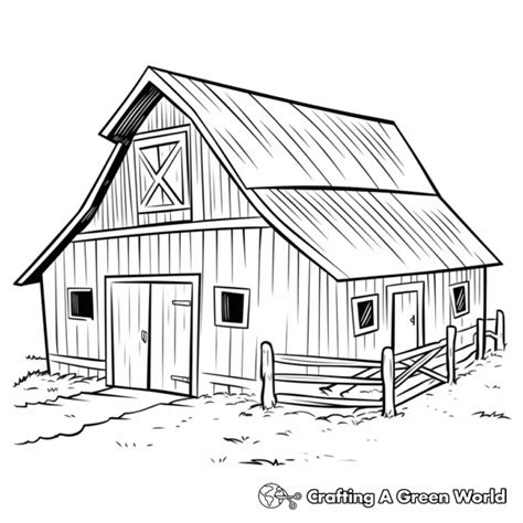 Barn Outline Clipart Pages Coloring Template Cliparts Clip Turkey Farm