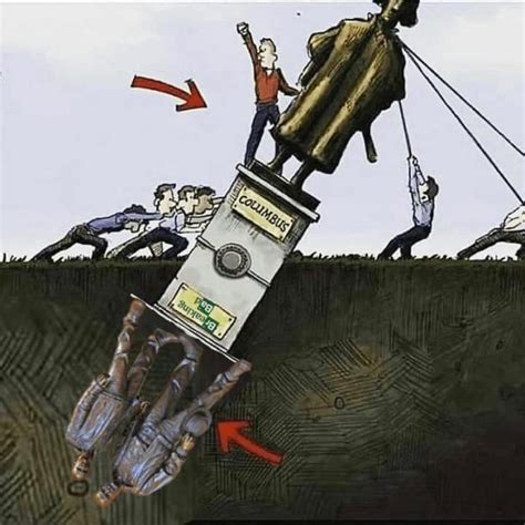 Columbus Statue Down Breaking Bad Statue Up Statue Down Statue Up