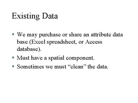 spatial data elements levels and types spatial data