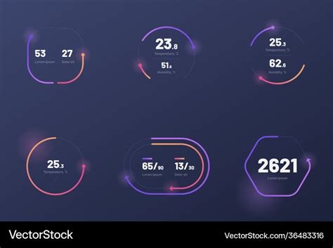 Set With Collection Indicator Template Royalty Free Vector
